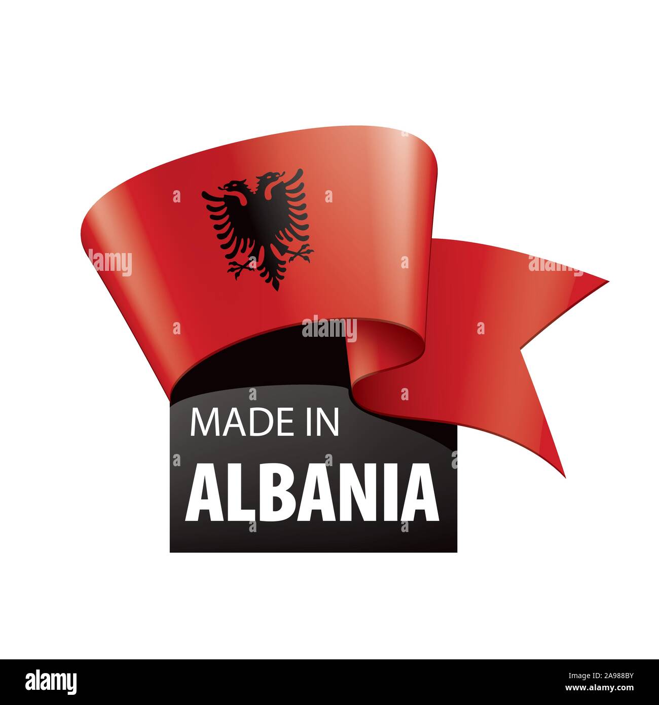 Albania flag, vector illustration on a white background Stock Vector ...