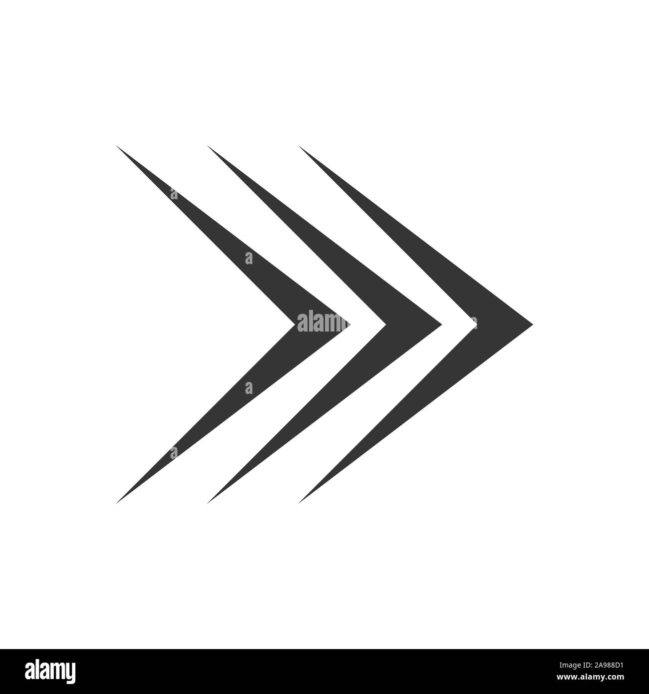 Arrow icon isolated. Black vector arrow. Flat arrow to right Stock ...