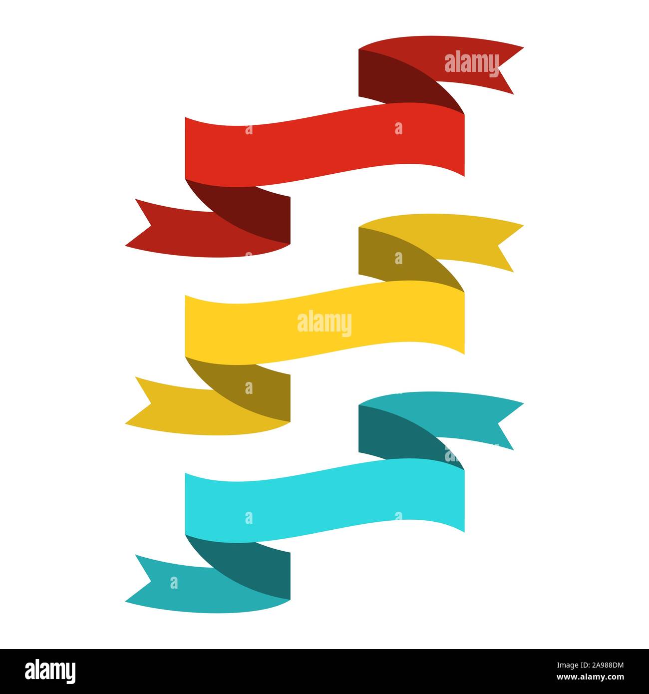 Set of ribbons - vector. Empty ribbons. Different ribbons isolated ...