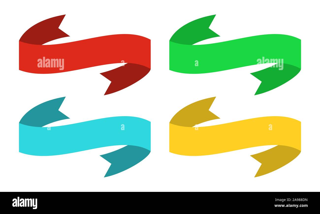 Set of ribbons - vector. Empty ribbons. Different ribbons isolated ...