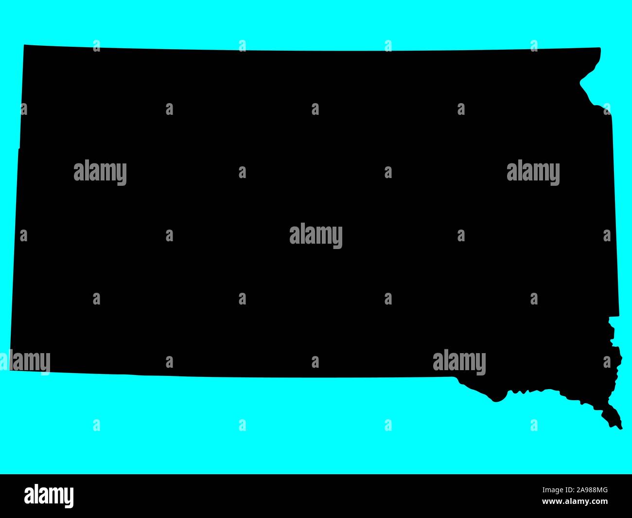 Map silhouette of the U.S. state of South Dakota Vector illustration ...