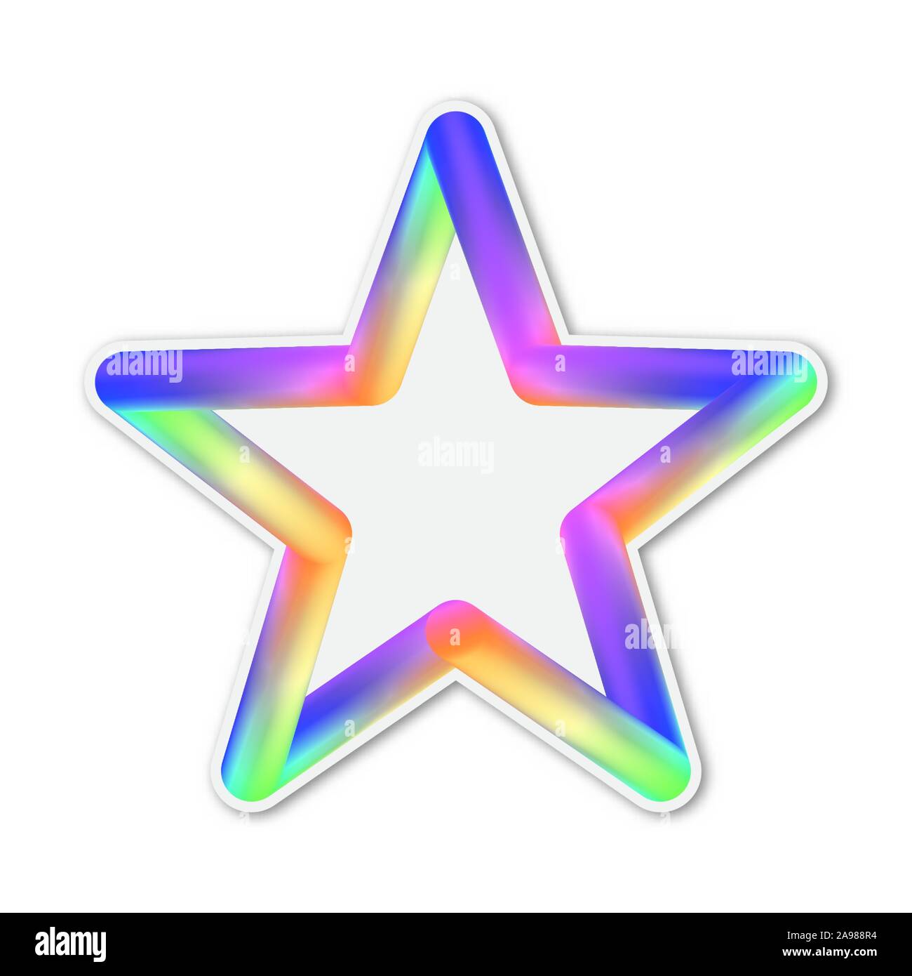 Vector Star icon. Paper sticker with shadow. Colorful Star isolated ...