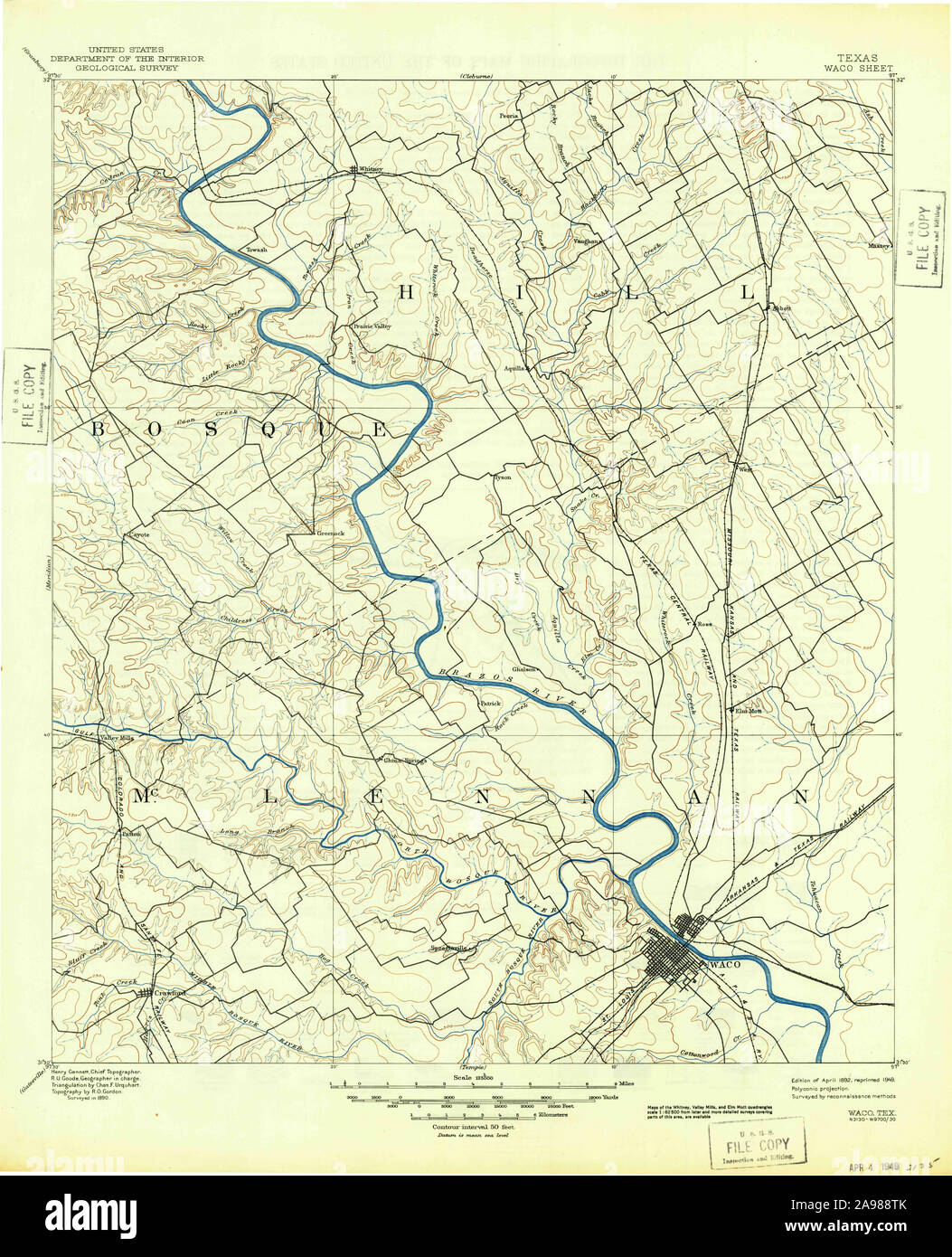 Map of waco texas hi-res stock photography and images - Alamy