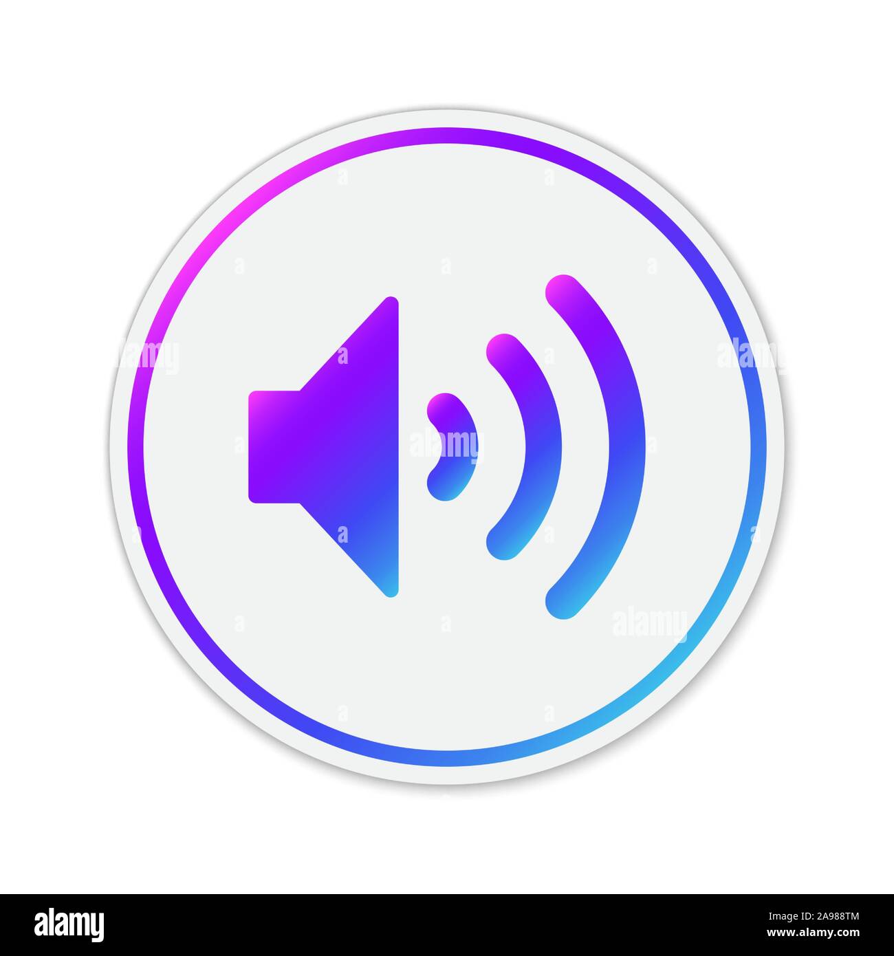 Vector Volume Icon Paper Sticker With Shadow Volume Sound Speaker