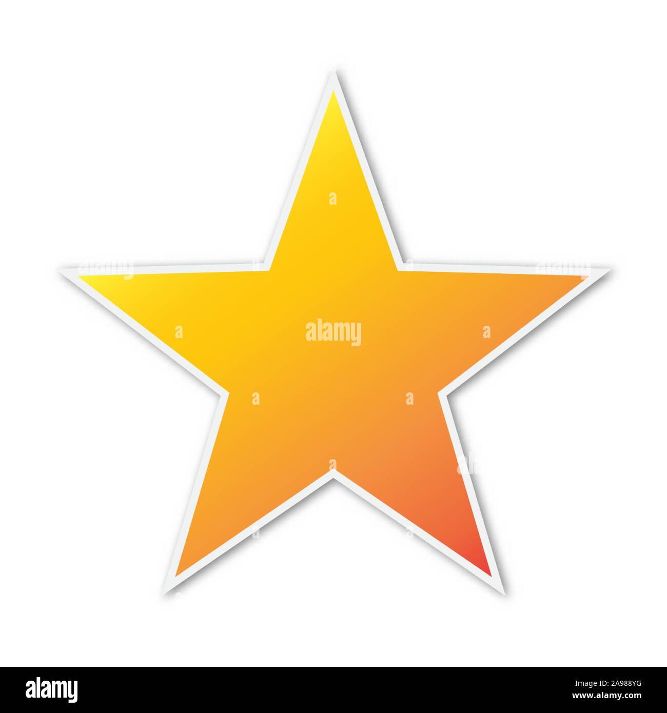 Vector Star icon. Paper sticker with shadow. Colorful Star isolated ...