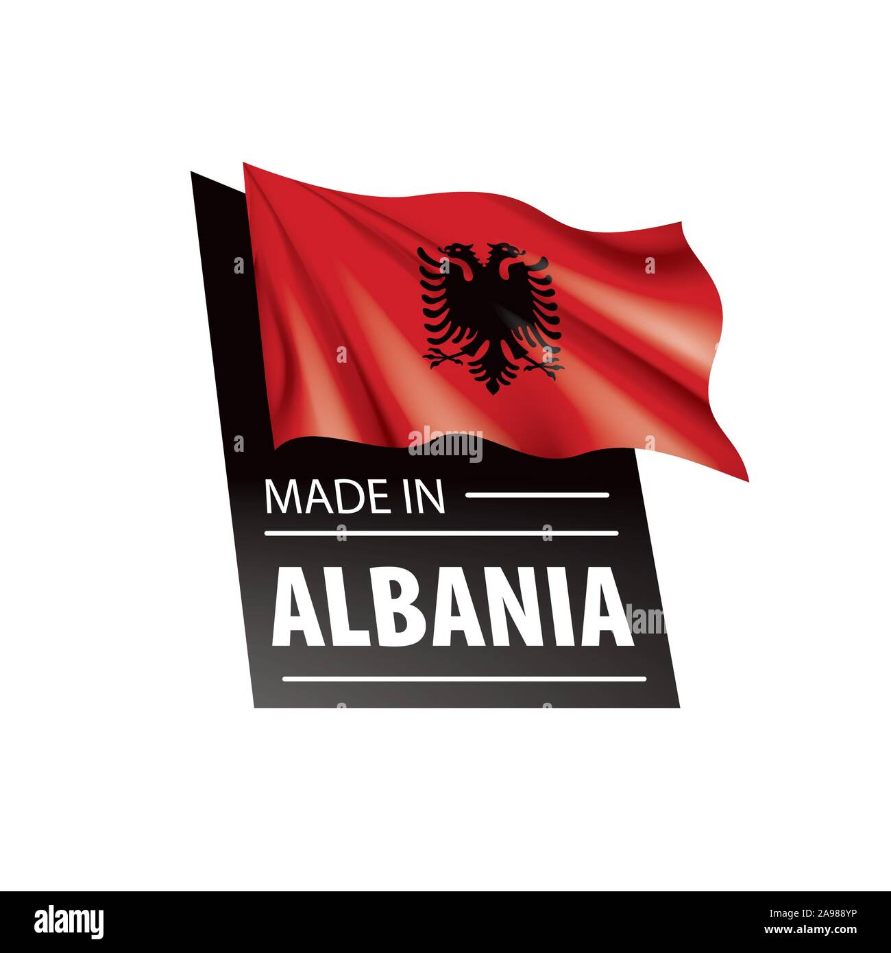 Albania flag, vector illustration on a white background Stock Vector ...