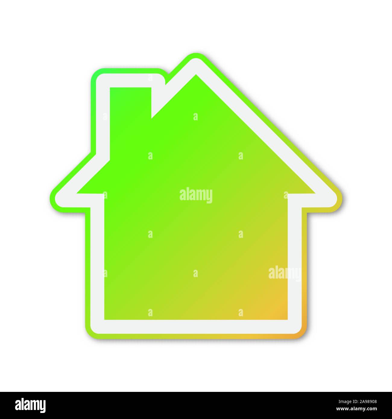 Vector House icon. Paper sticker with shadow. Colorful symbol of ...