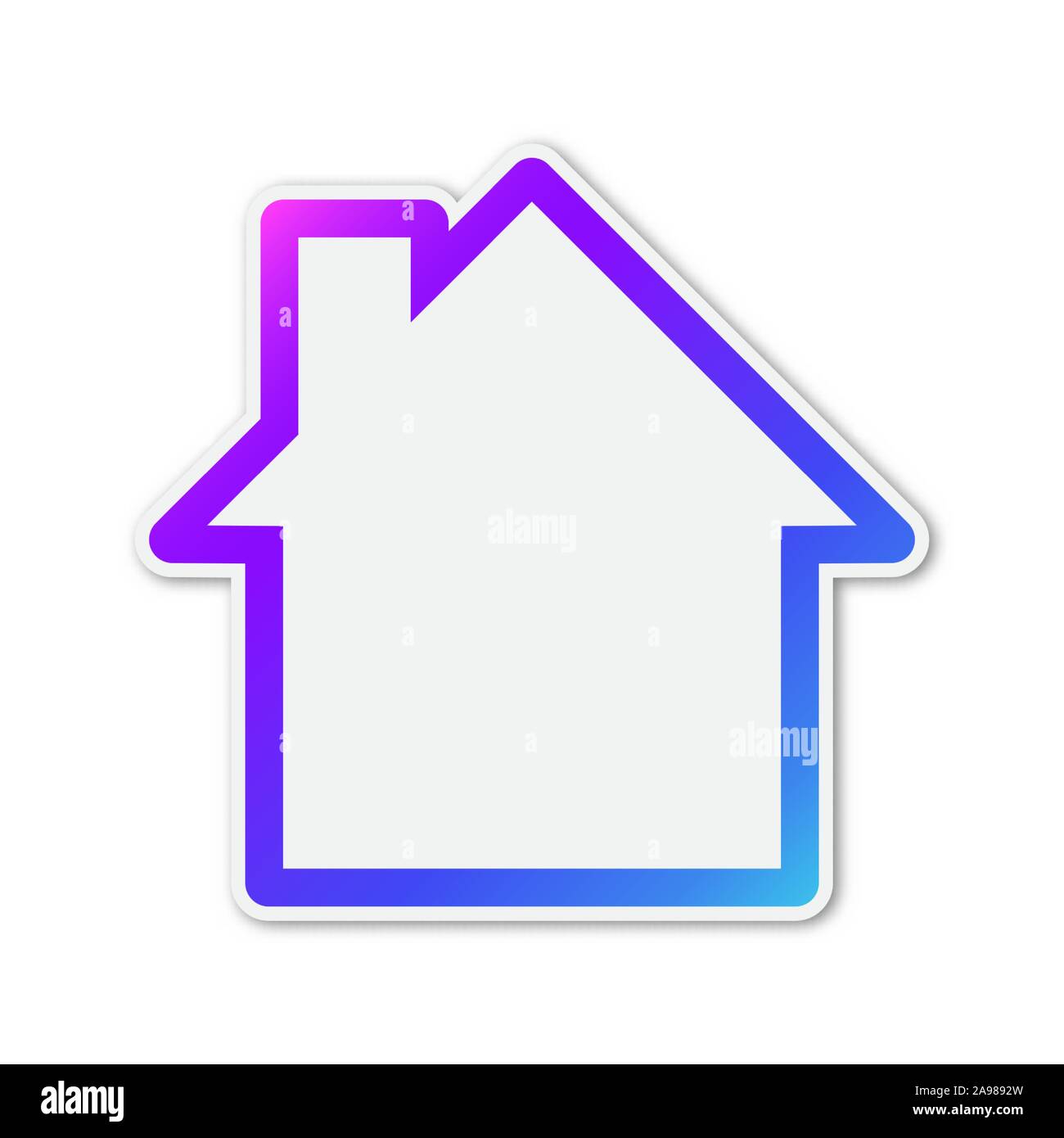 Vector House icon. Paper sticker with shadow. Colorful symbol of ...