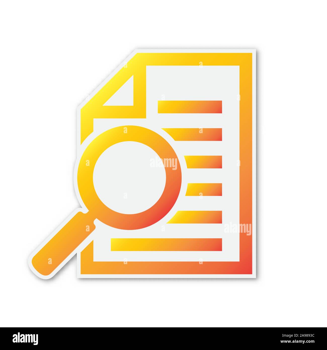 Document with magnifying glass icon. Vector Document icon isolated ...
