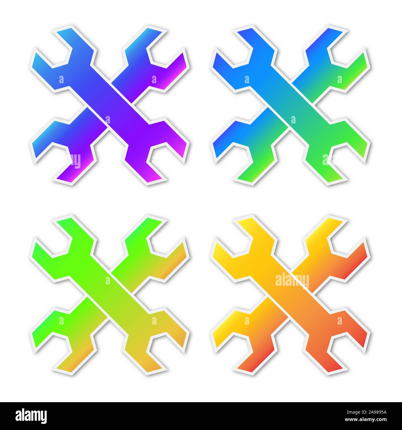 Set of vector Service icons. Paper stickers with shadow. Colored ...