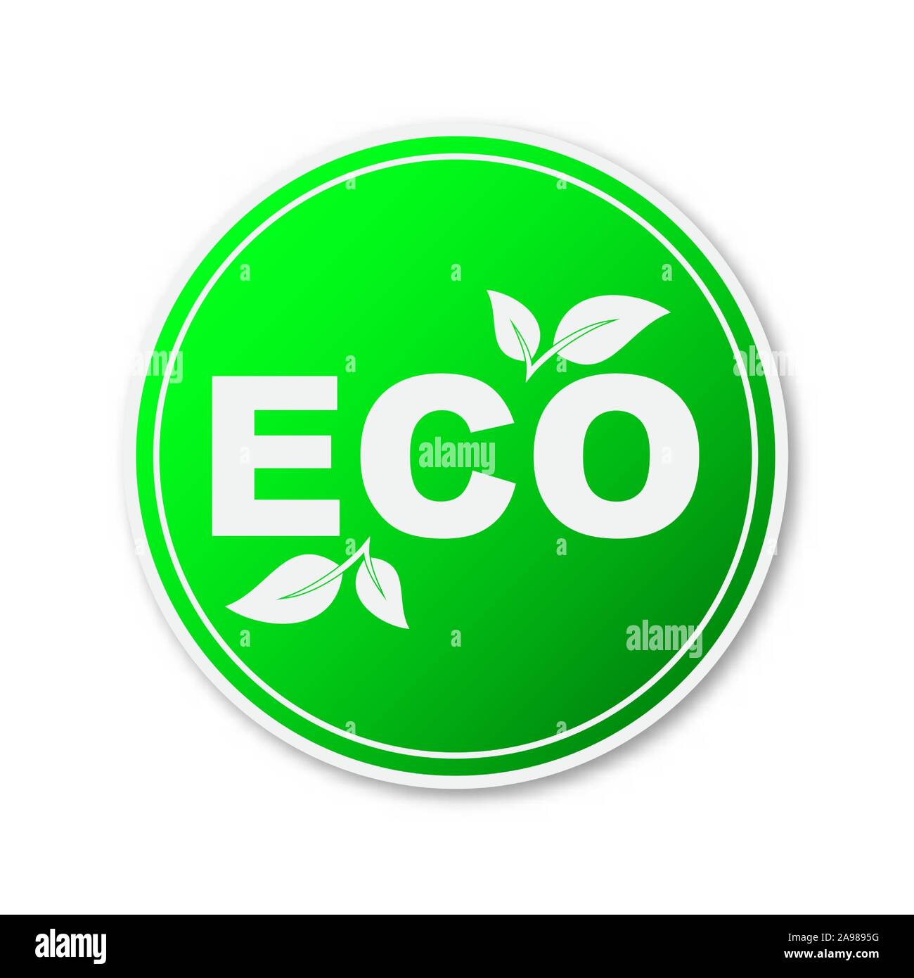 Eco Friendly Environment. Green vector ECO sticker. Paper label ...