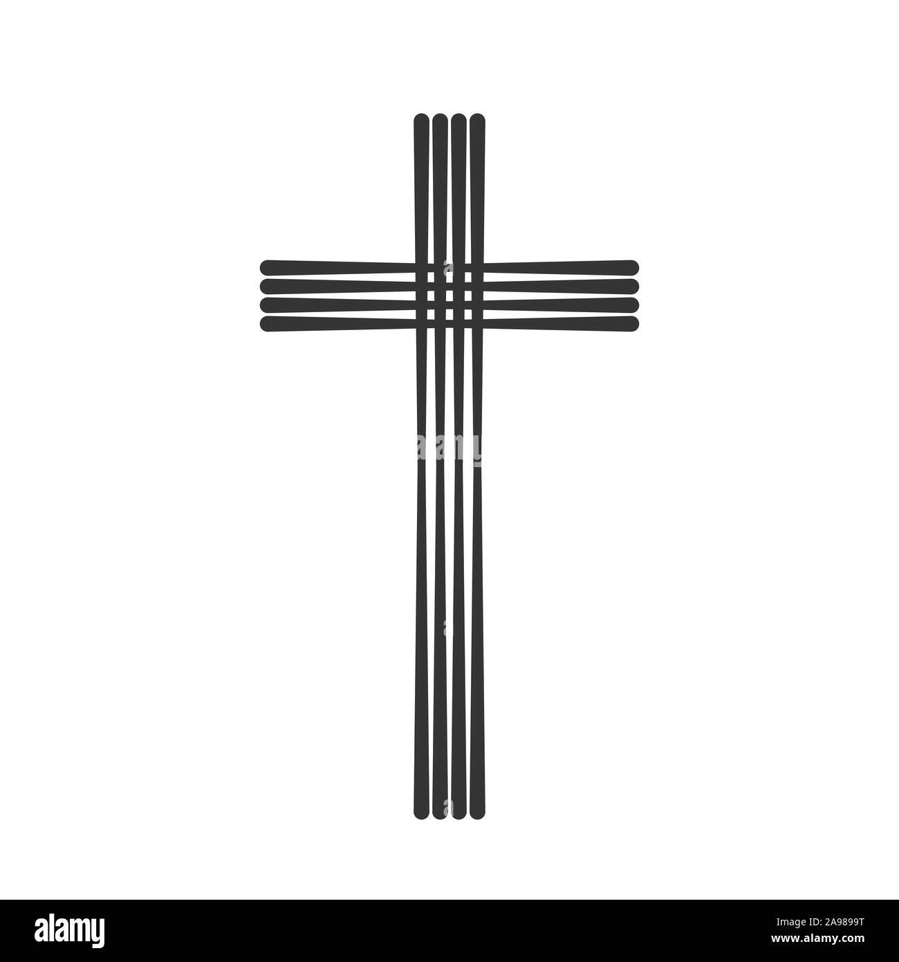 Christian Cross icon. Church cross isolated. Black religion vector ...