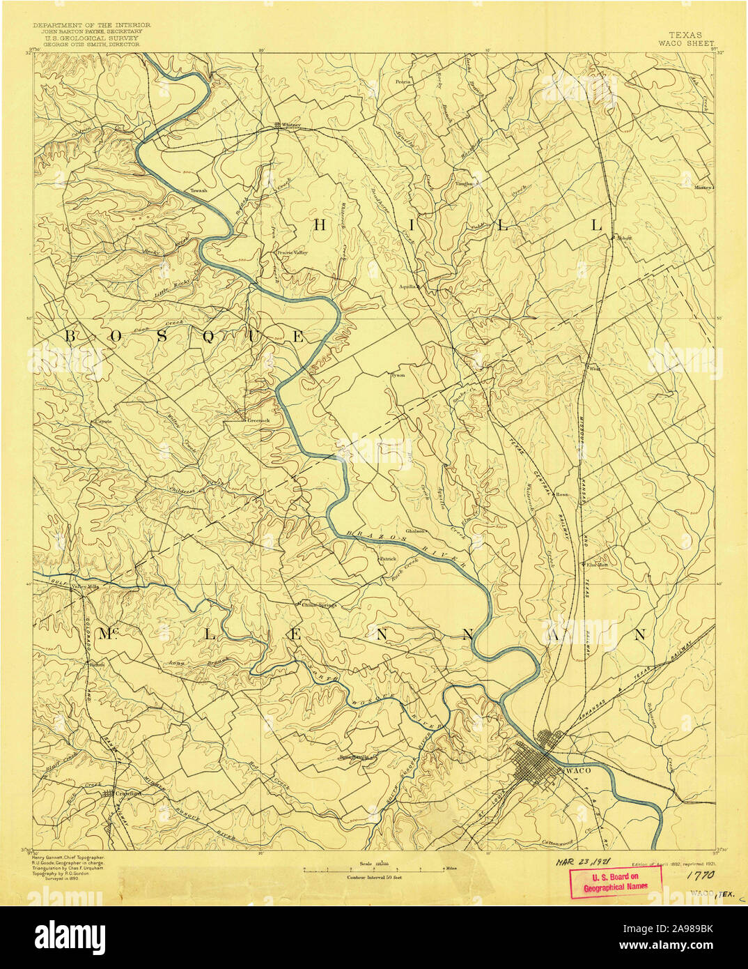 Map of waco hi-res stock photography and images - Alamy