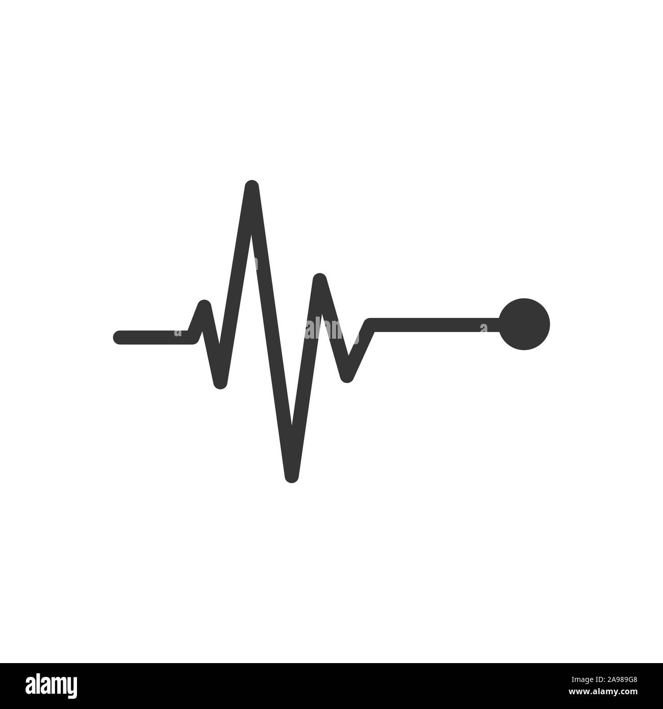 Heartbeat icon isolated. Black vector Pulse icon. Flat medical symbol ...