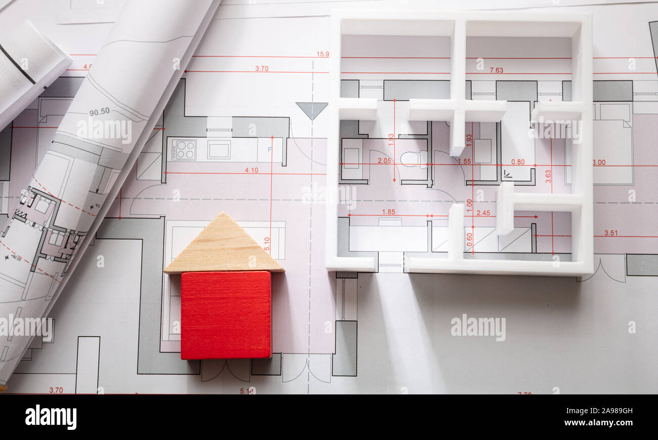 Residential building project architectural design, blueprint plans and ...