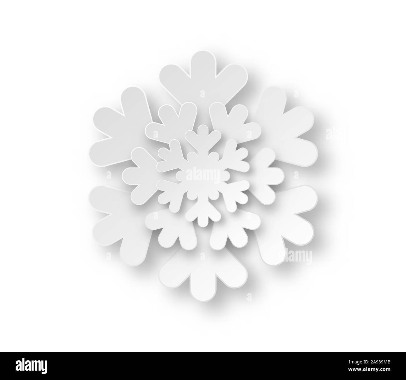 Vector origami Snowflake. Paper Snowflake isolated. Christmas paper cut ...