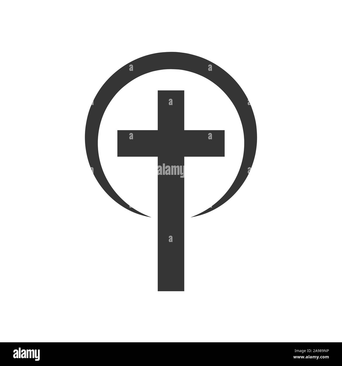 Christian Cross icon. Church cross isolated. Black religion vector ...