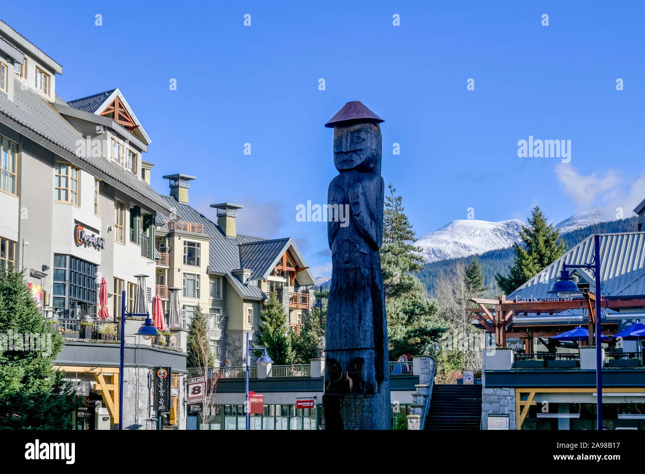 Coast Salish Welcome Figure, Whistler, British Columbia, Canada Stock Photo - Alamy