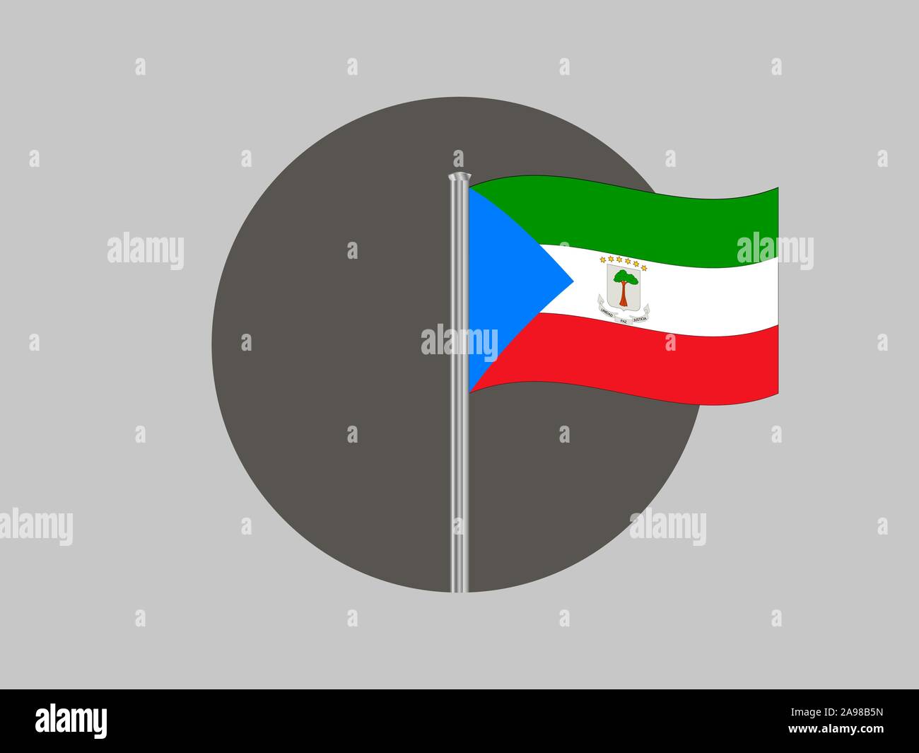 National flag of Republic of Equatorial Guinea. original colors and ...