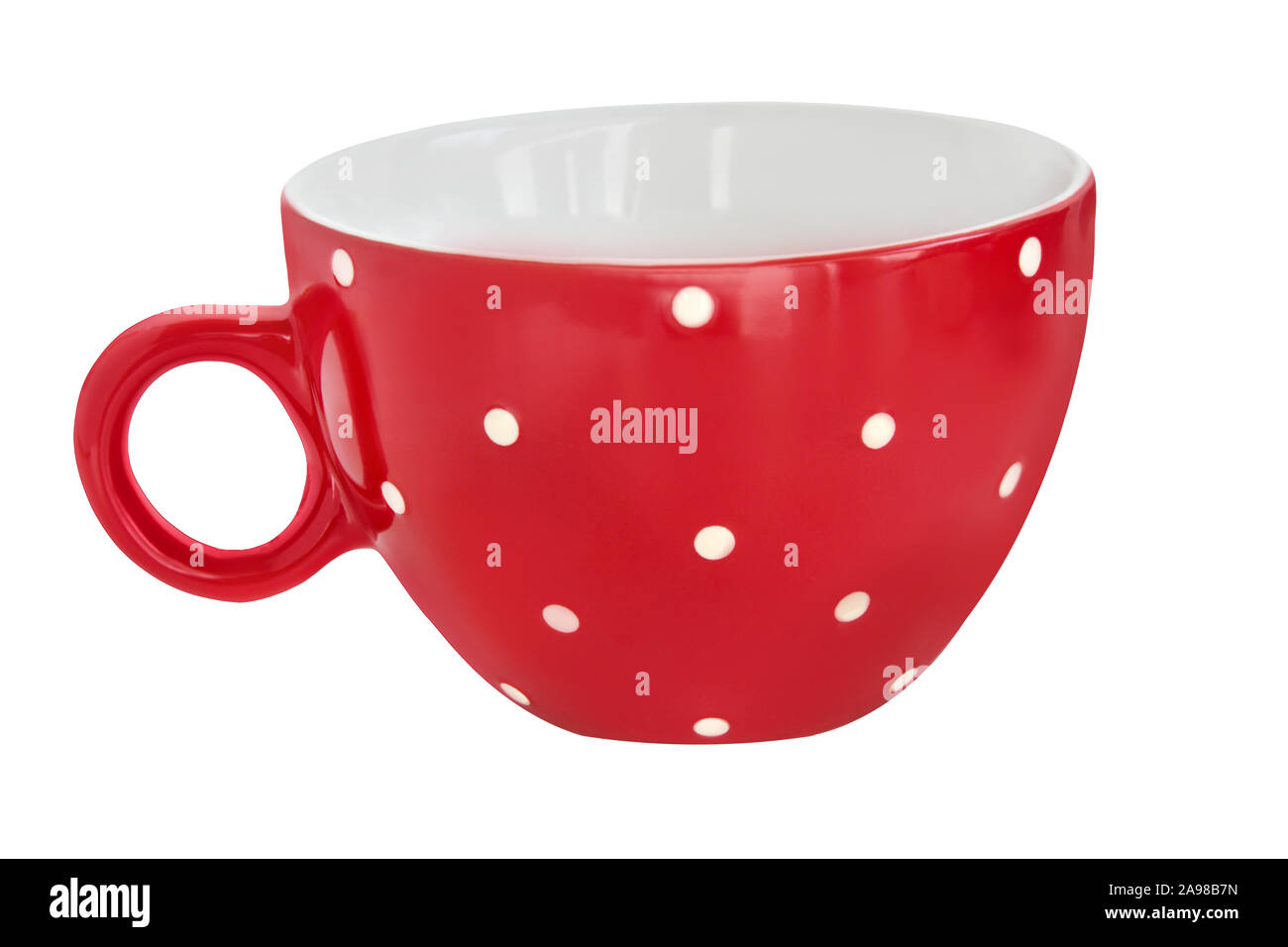 Red spotted cup white background Cut Out Stock Images & Pictures - Alamy