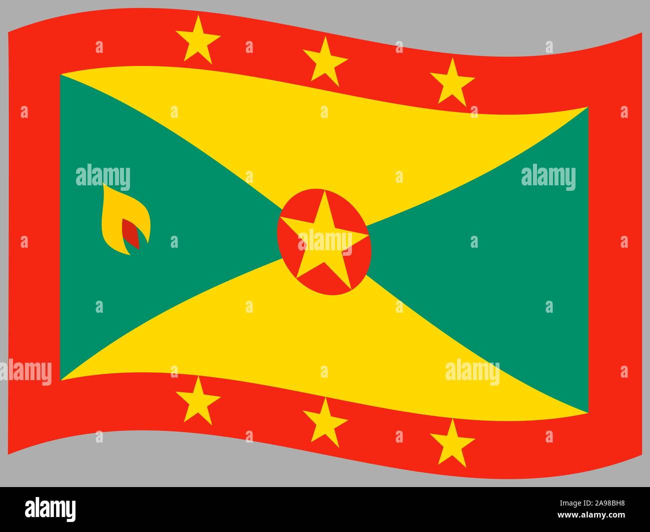 National flag of Grenada . original colors and proportion. Simply ...
