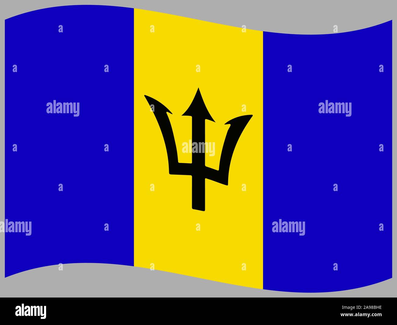 National flag of Barbados . original colors and proportion. Simply ...