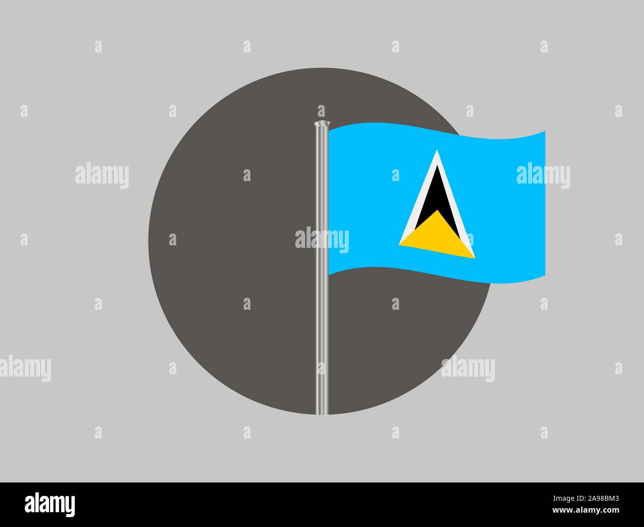 Beautiful national flag of Saint Lucia. original colors and proportion ...