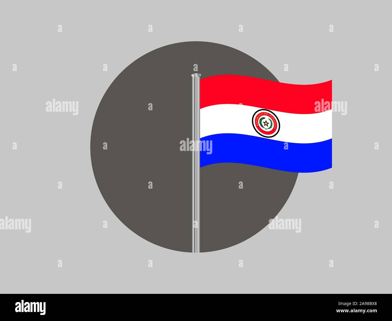 Beautiful national flag of Republic of Paraguay. original colors and ...