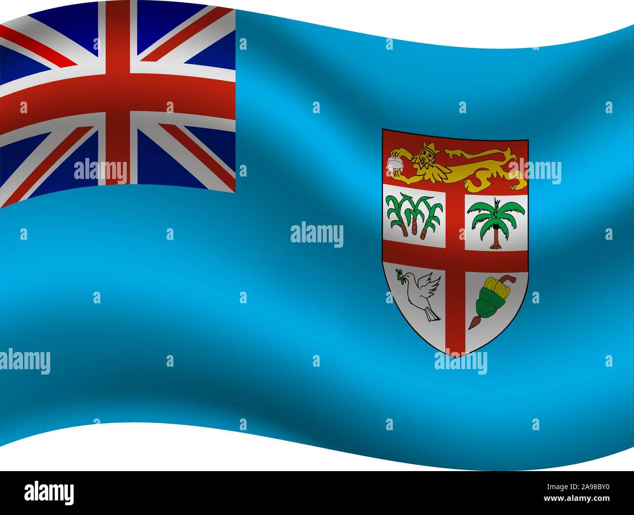 National flag of Republic of Fiji . original colors and proportion ...