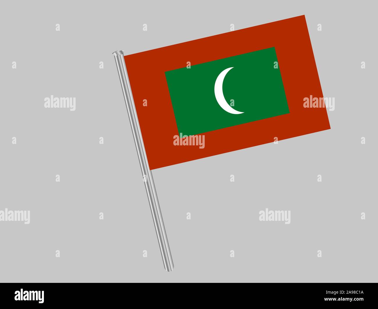 National flag of Republic of Maldives. original colors and proportion ...