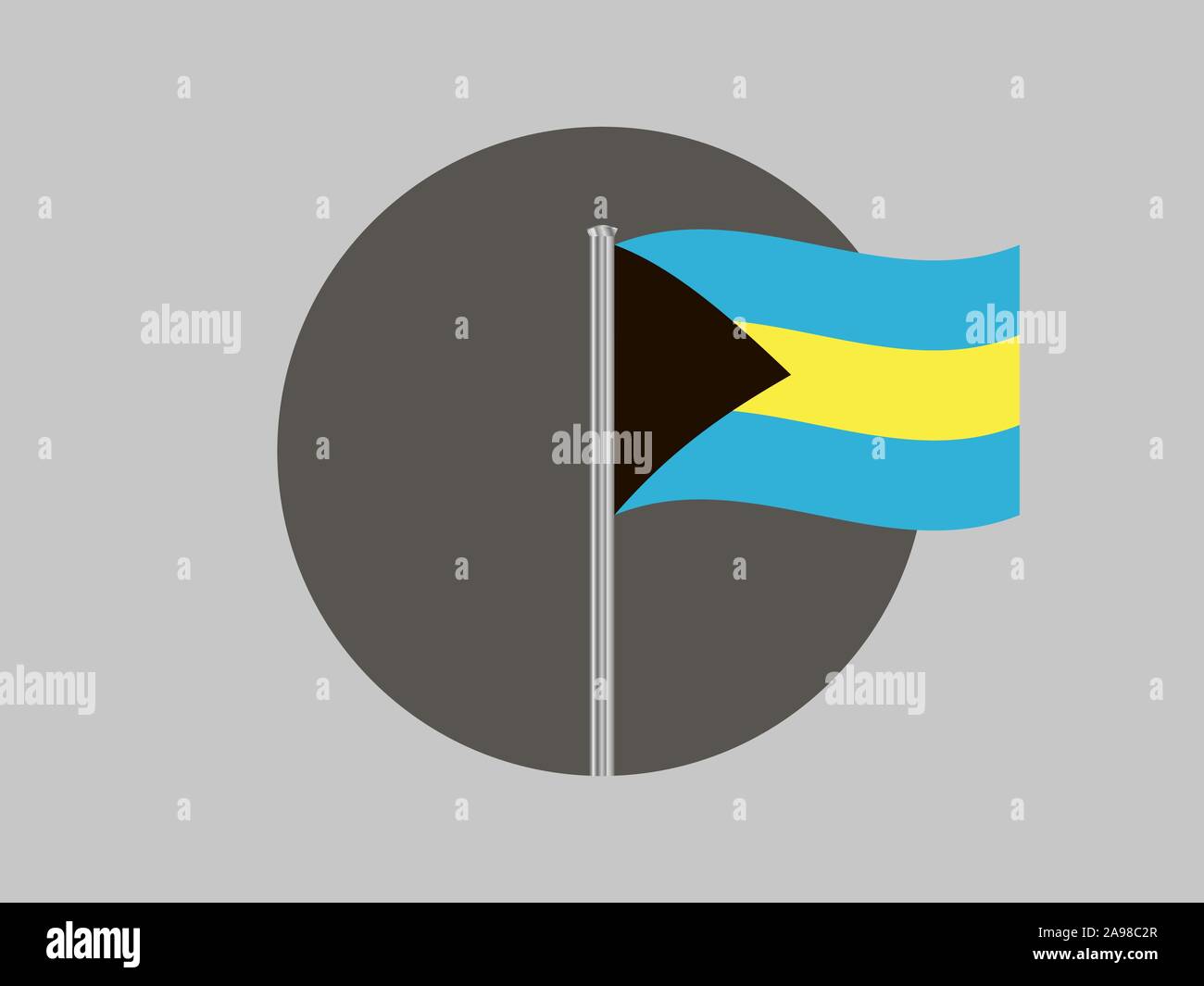 National flag of Commonwealth of Bahamas . original colors and ...