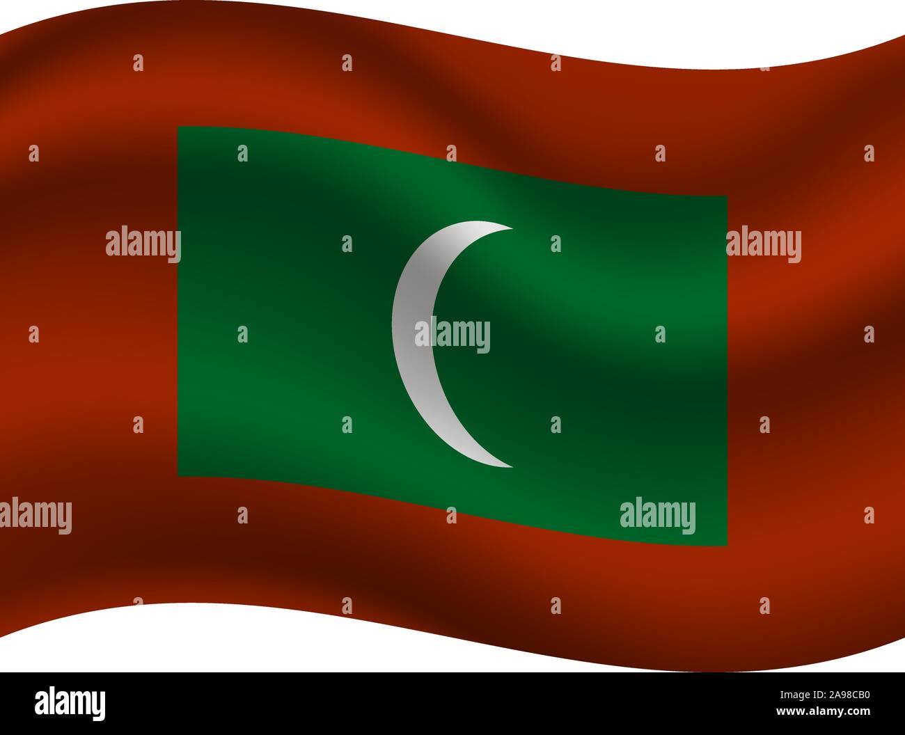 National flag of Republic of Maldives. original colors and proportion ...