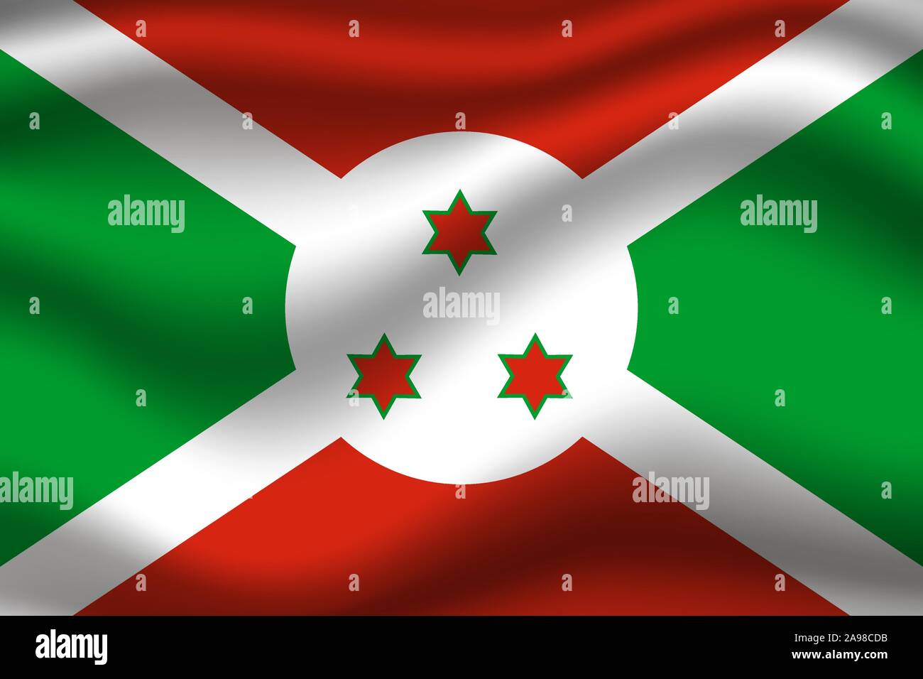 National flag of Republic of Burundi. original colors and proportion ...