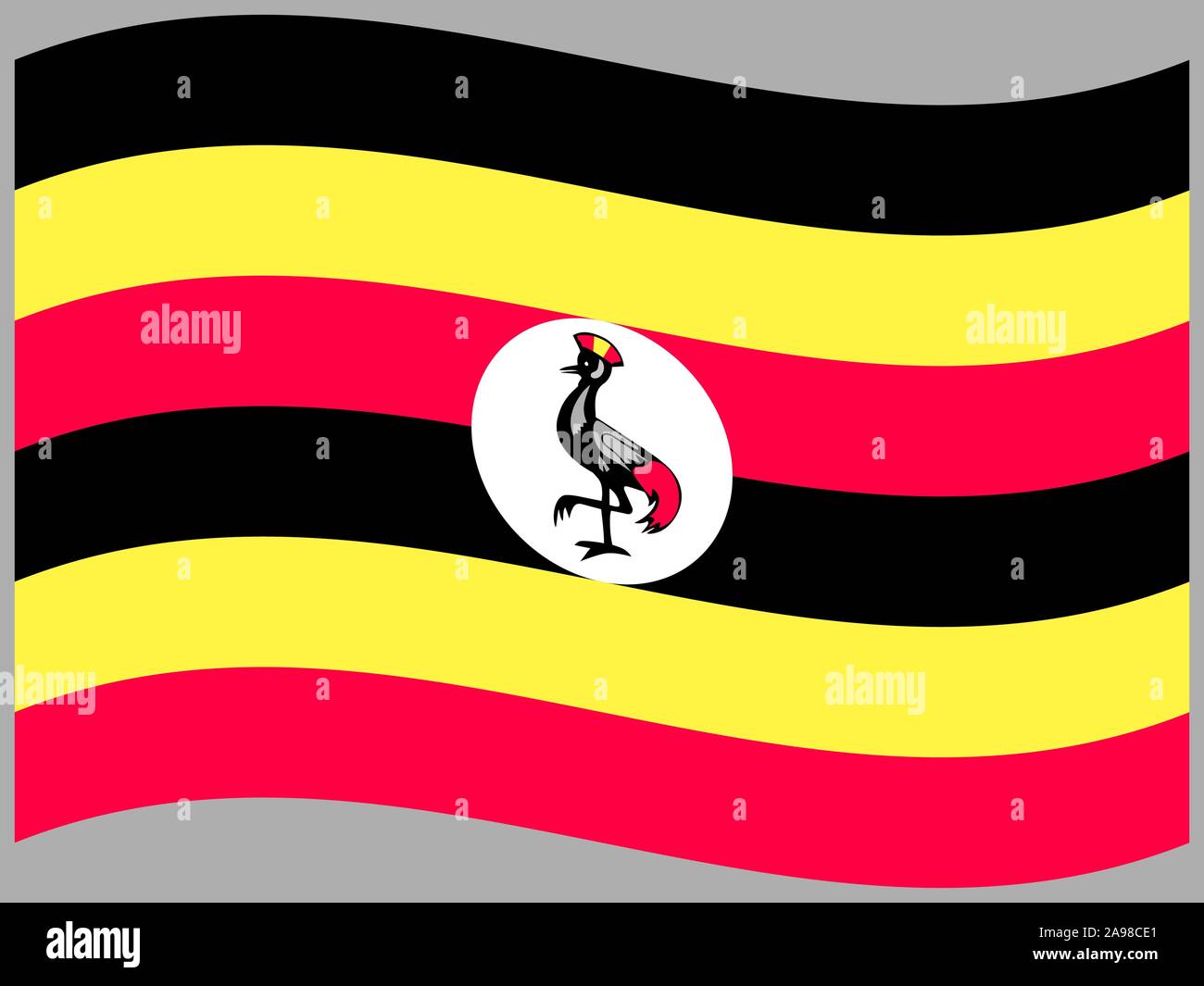 Beautiful national flag of Republic of Uganda , original colors and ...