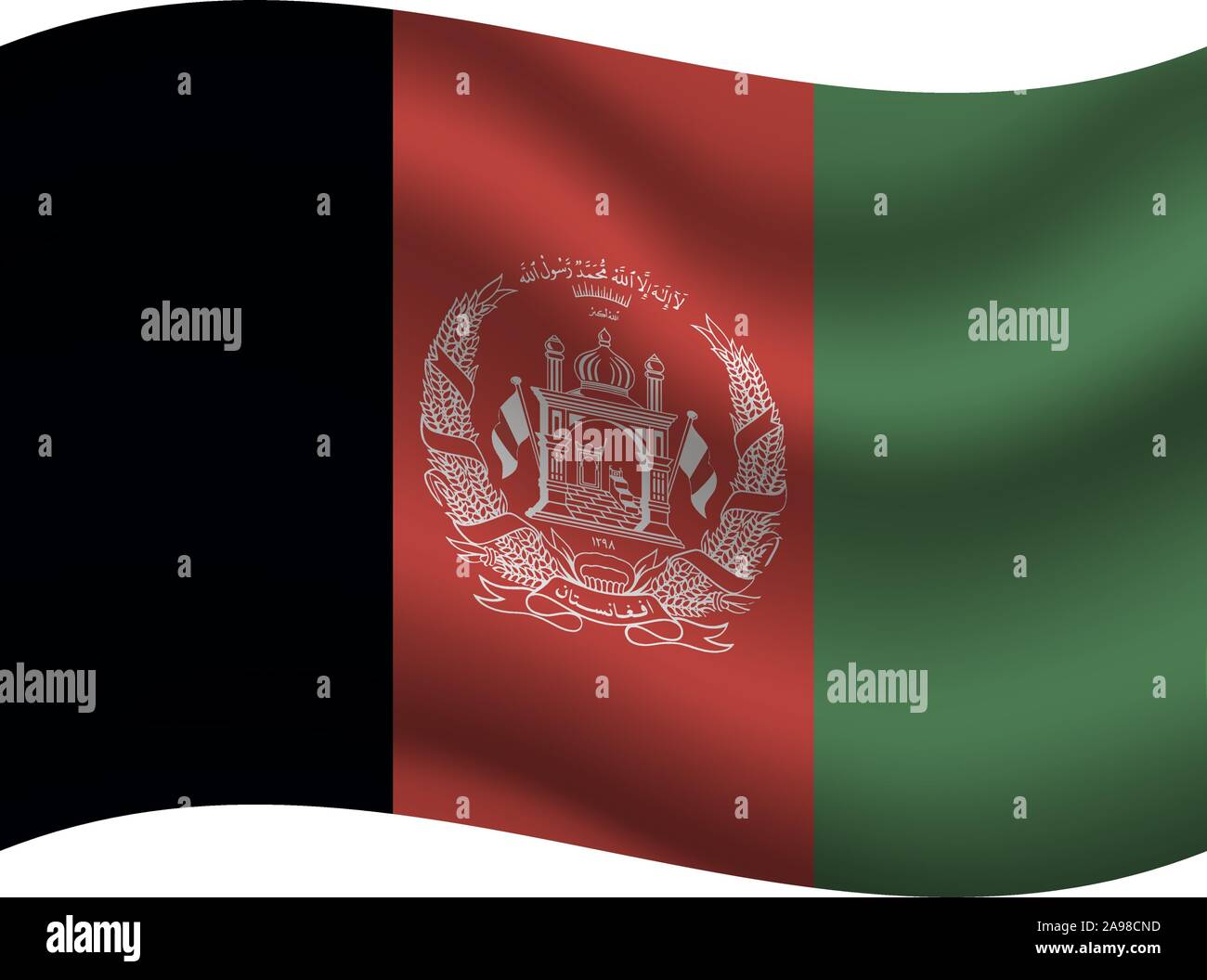 National flag of Islamic Republic of Afghanistan. original colors and ...
