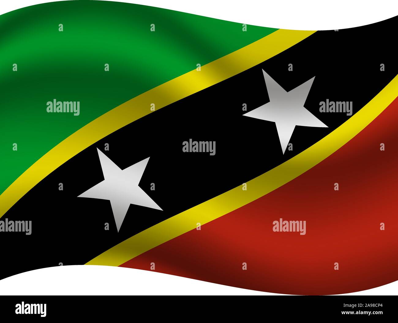 Beautiful national flag of Federation of Saint Christopher and Nevis ...