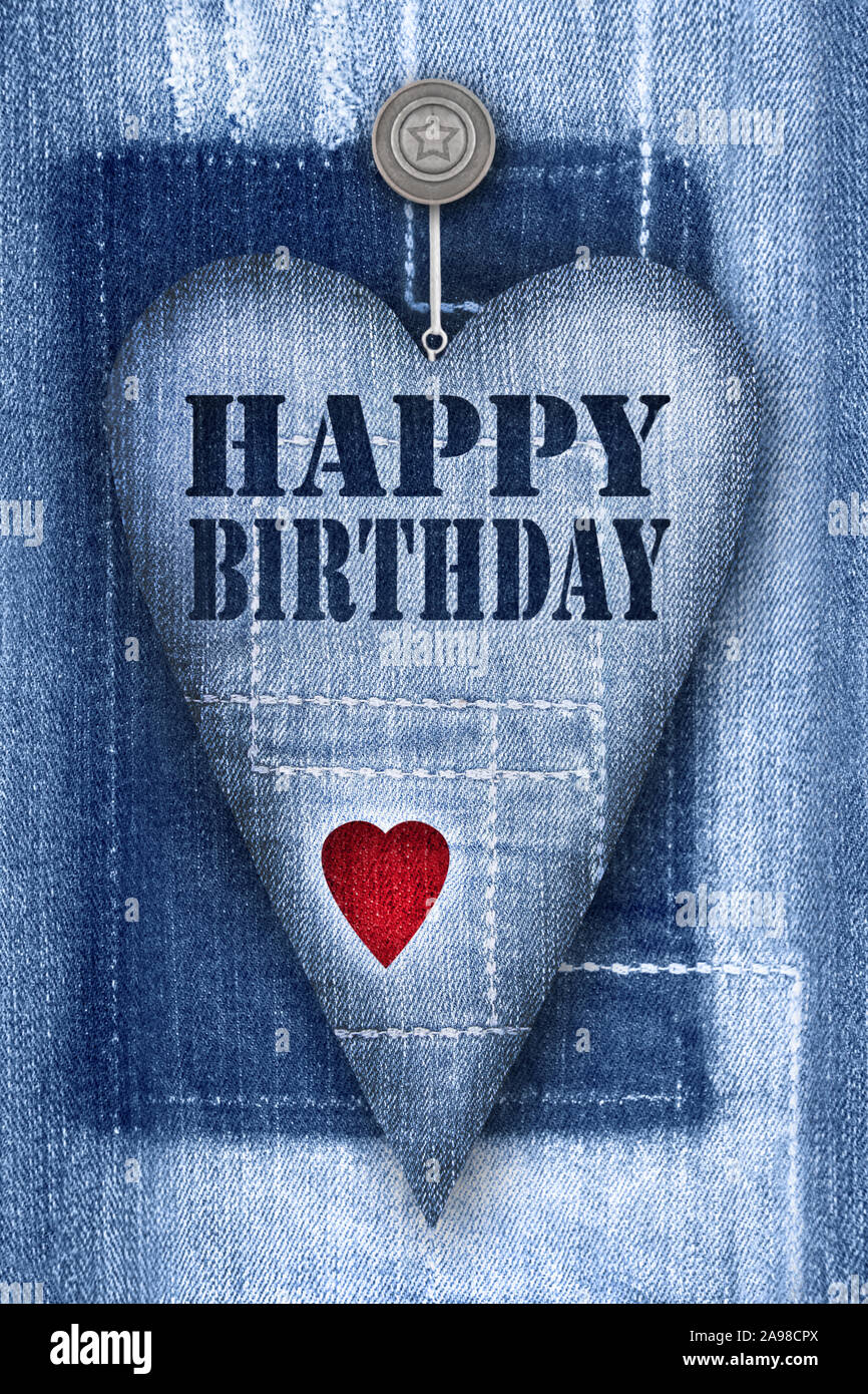 Blue denim jeans with writing hi-res stock photography and images - Alamy