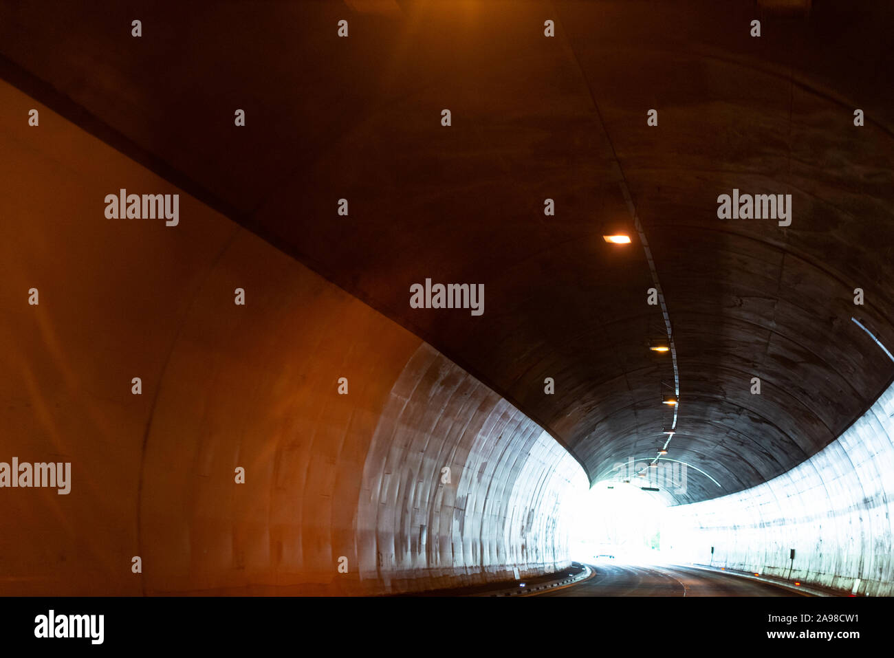 Roads Of Austria. Austrian highway with tunnels. Exit the tunnel. Photo ...