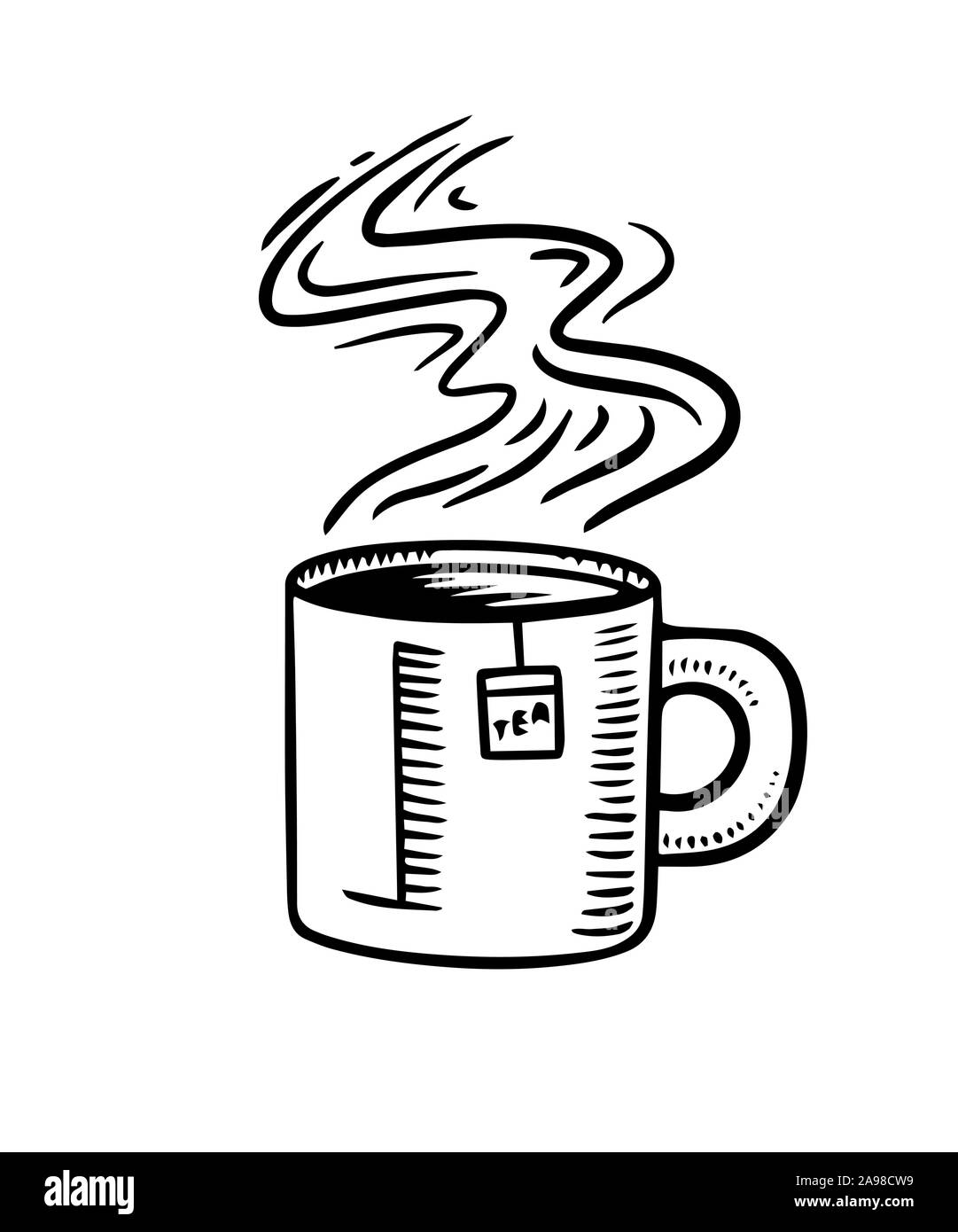 Steaming Tea Cup Drawing