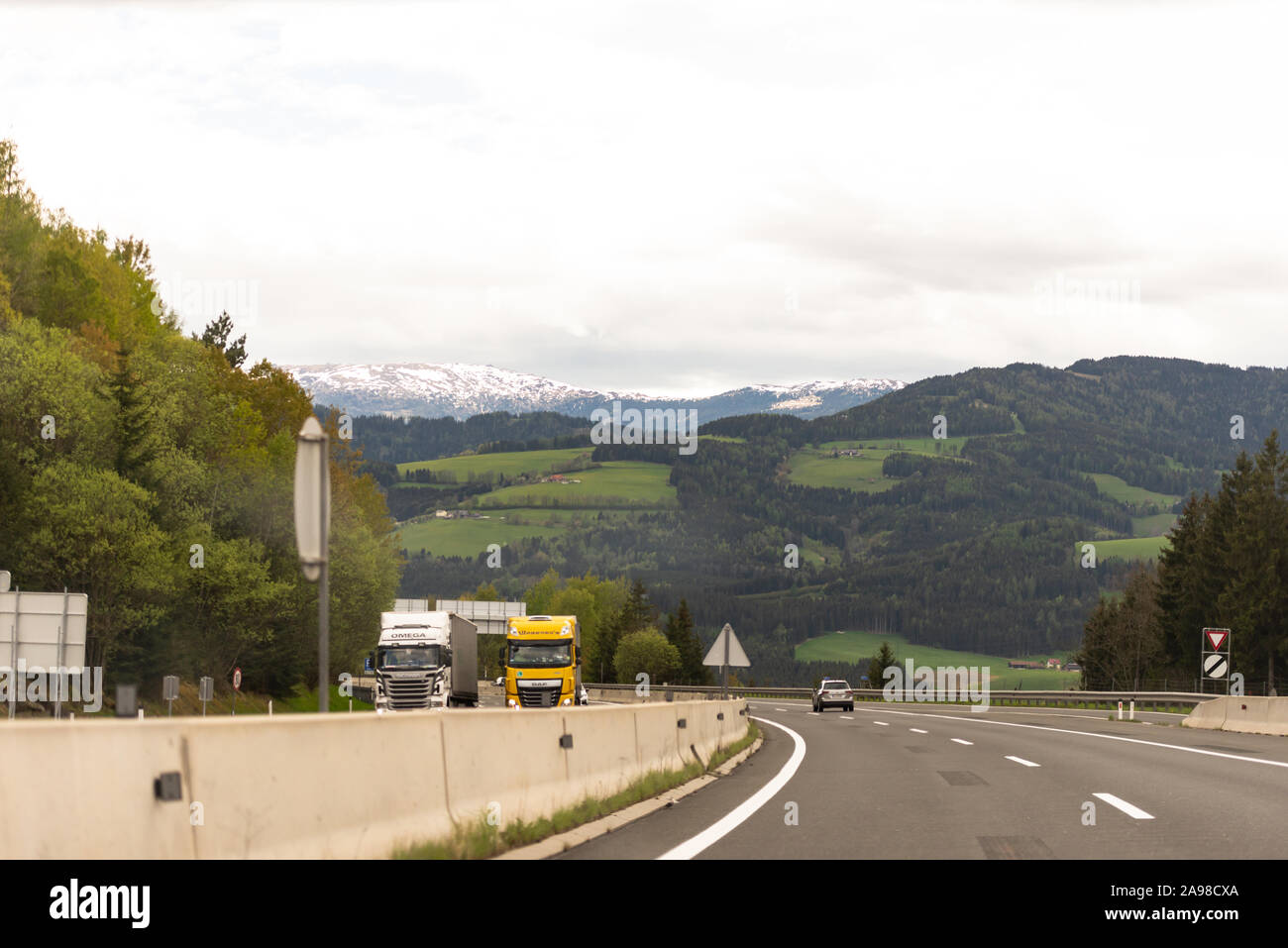 Roads Of Austria. Austrian highway with beautiful views. Photo from the ...
