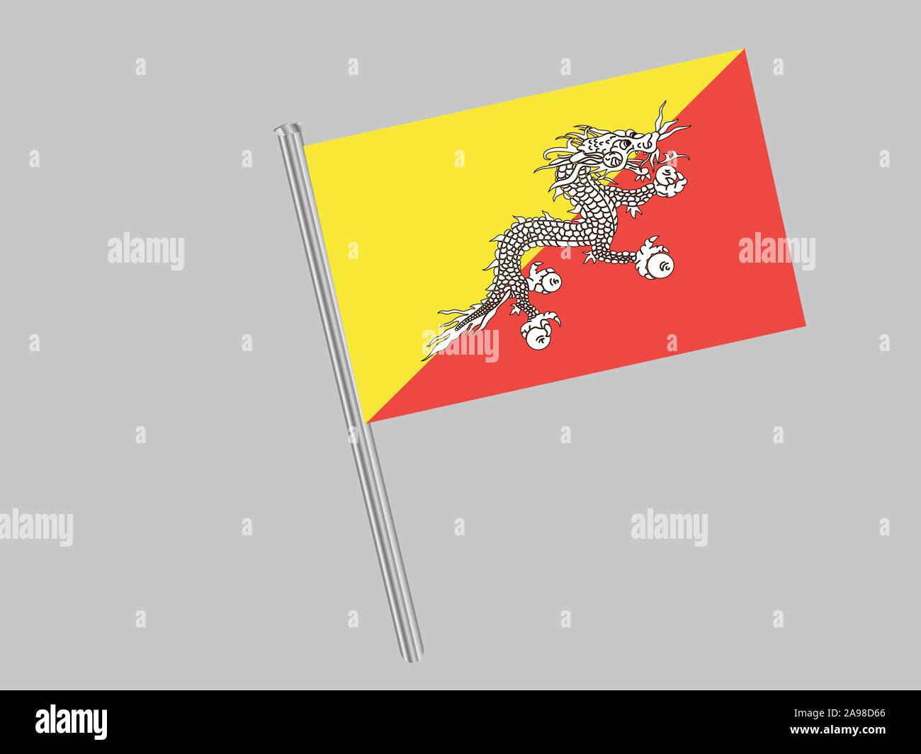 National flag of Kingdom of Bhutan . original colors and proportion ...