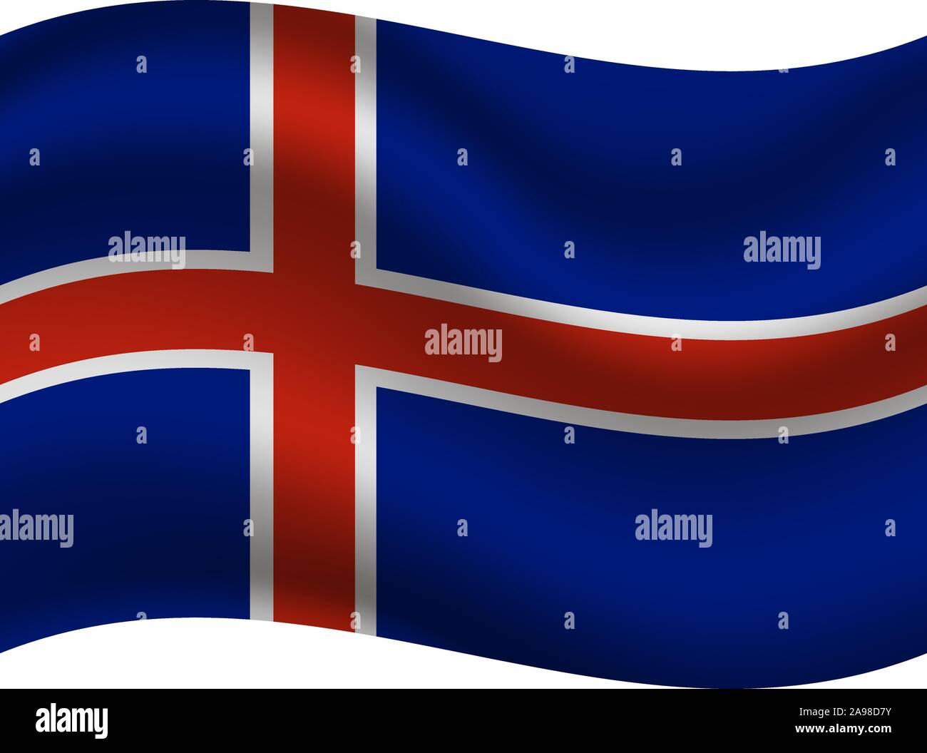 National flag of Iceland . original colors and proportion. Simply ...