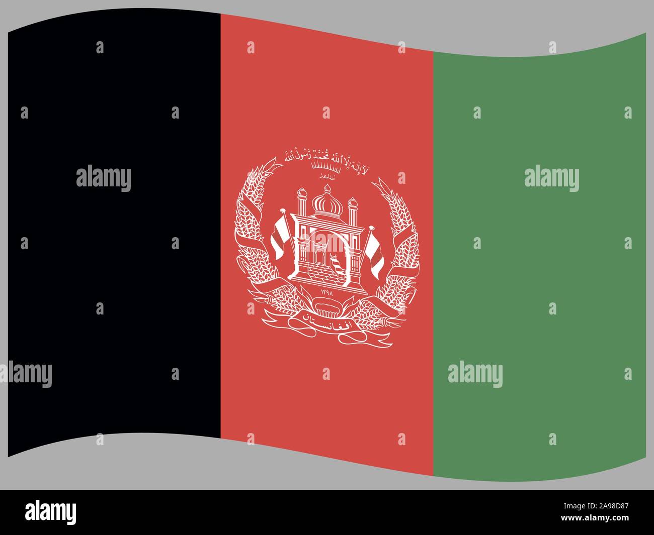 National flag of Islamic Republic of Afghanistan. original colors and ...