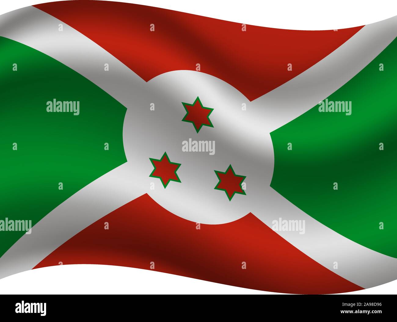 National flag of Republic of Burundi. original colors and proportion ...