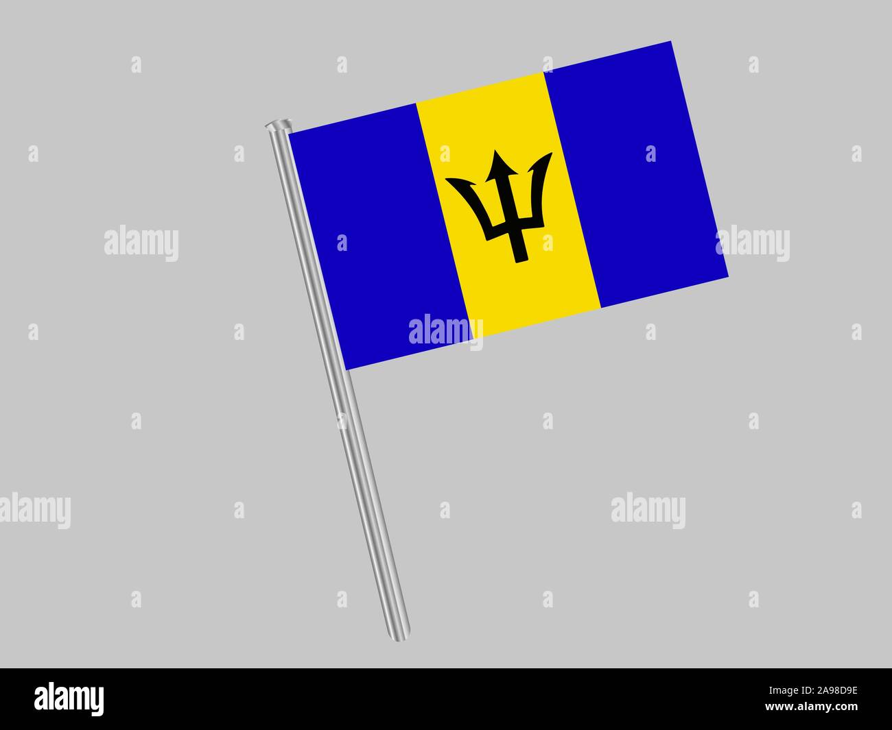 National flag of Barbados . original colors and proportion. Simply ...