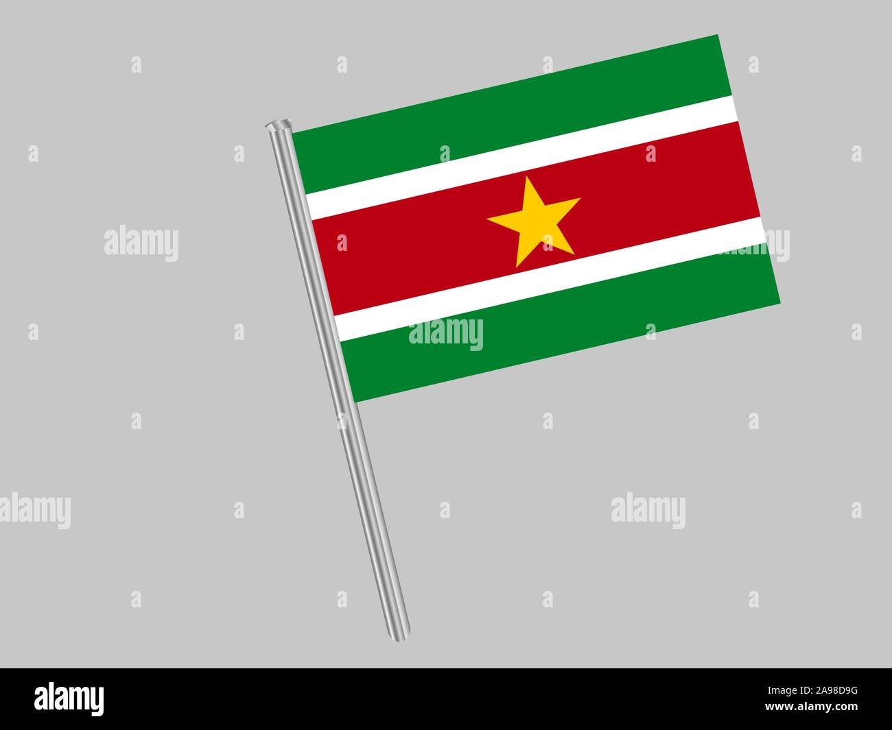 Beautiful national flag of Republic of Suriname. original colors and ...