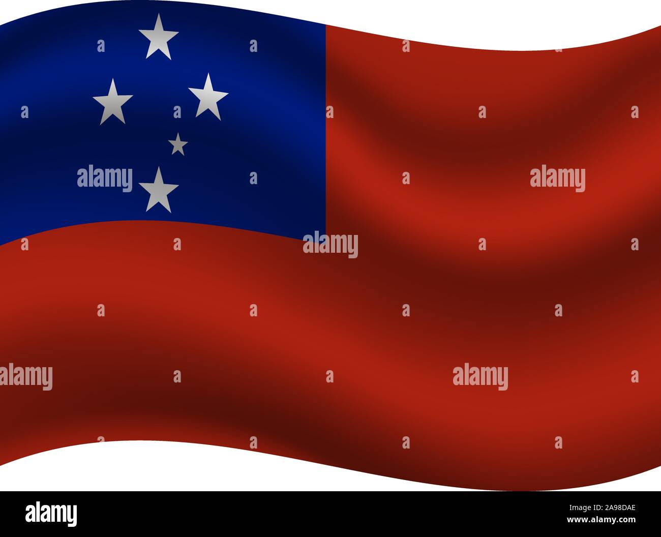 Beautiful national flag of Independent State of Samoa. original colors ...