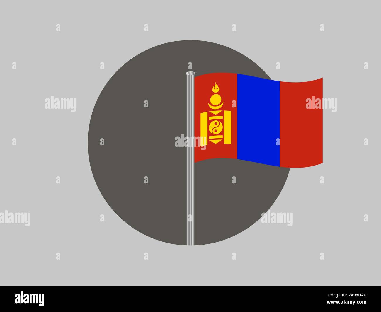 National flag of Mongolia. original colors and proportion. Simply ...