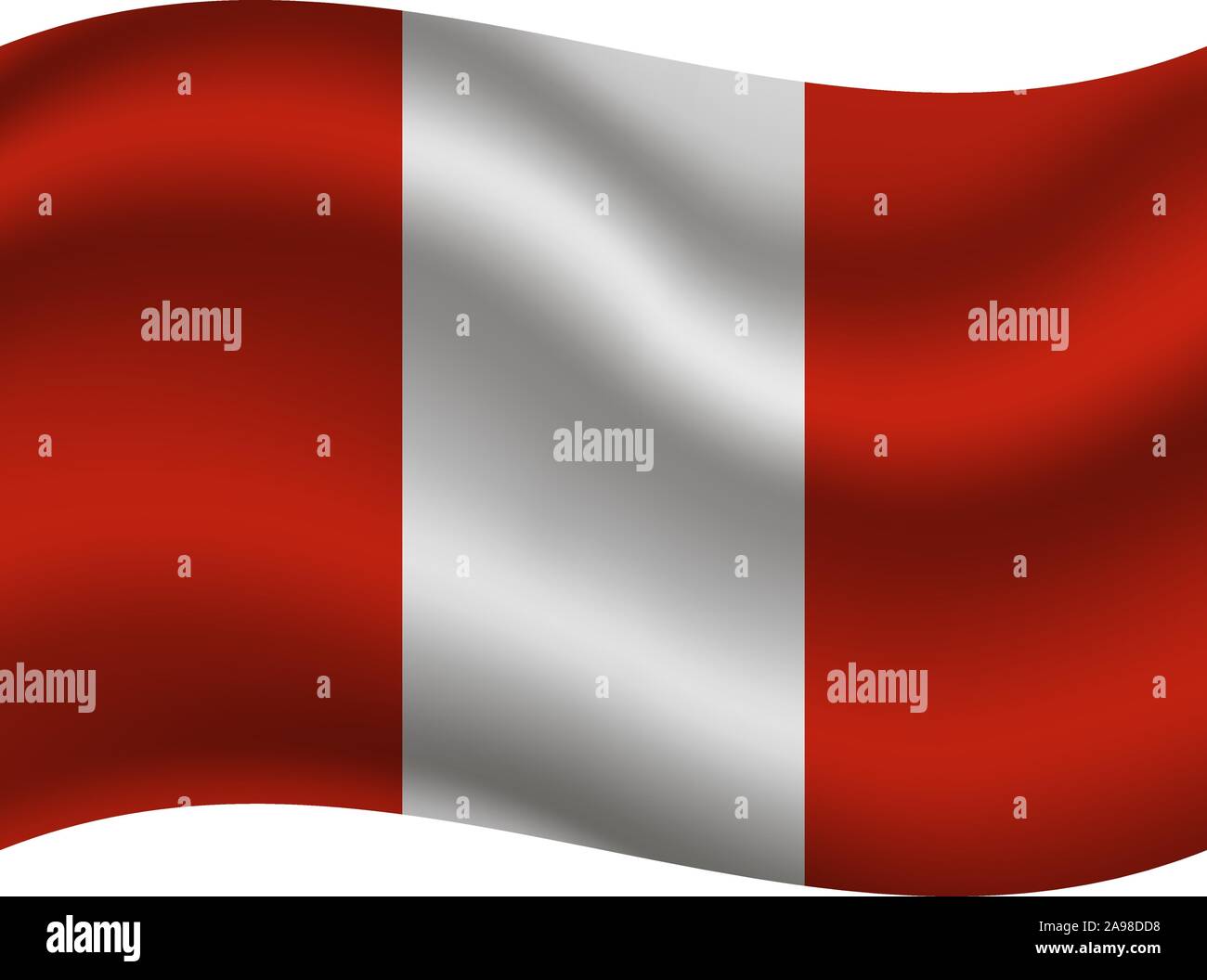 Beautiful national flag of Republic of Peru. original colors and ...