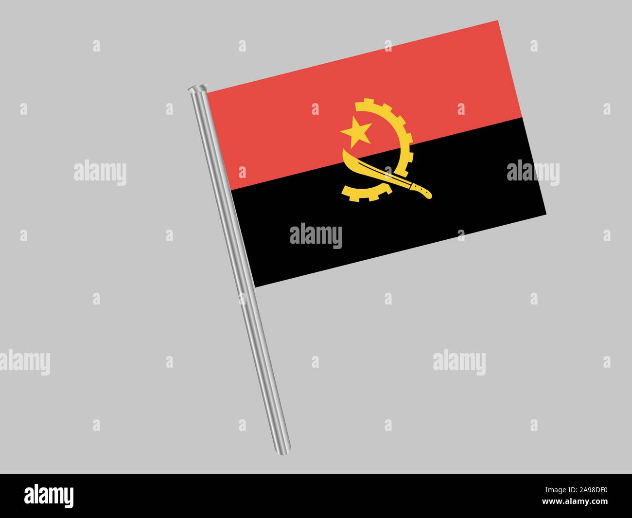 National flag of Republic of Angola. original colors and proportion ...